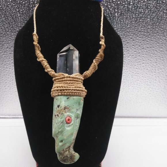 Jewelry | Mystical Necklace Woven In Macrame Thread And Natural Stone ...